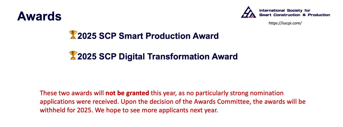 2025 SCP Award Ceremony – Smart Construction and Production